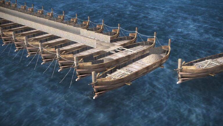 The Hellespont bridge and Xerxes | AncientPedia